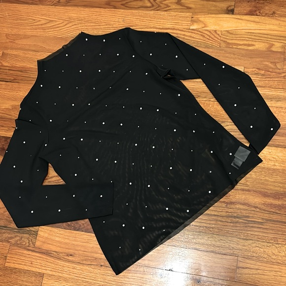 H&M | Tops | New Sheer Mesh Rhinestone Top | Poshmark